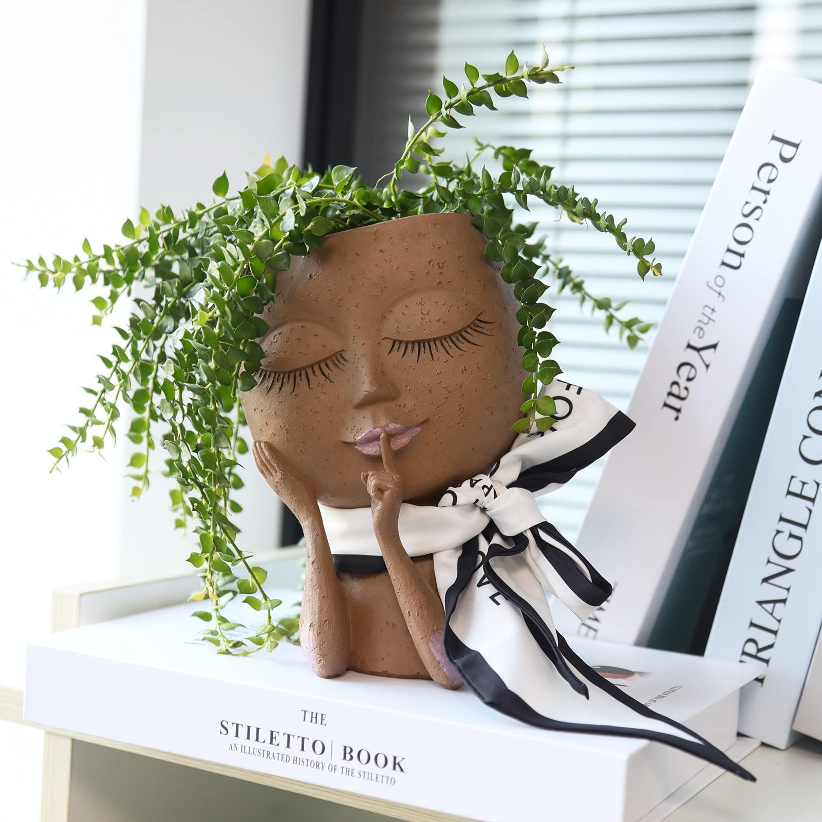 Pot de Fleur Visage Femme - Drainage Unique, Design Créatif - Jardioui